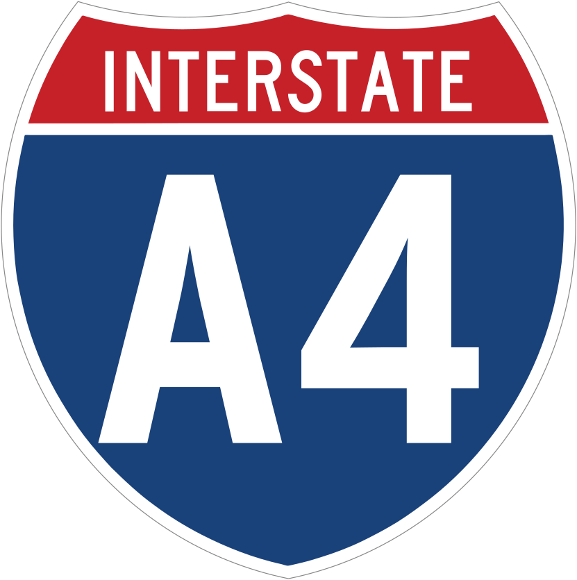 Order Your Interstate A4 Sign Sticker Today - Free Shipping!
