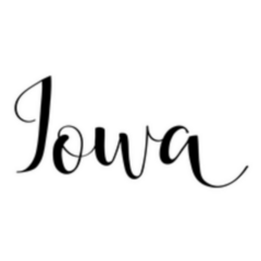 Iowa American State Cursive Lettering Sticker