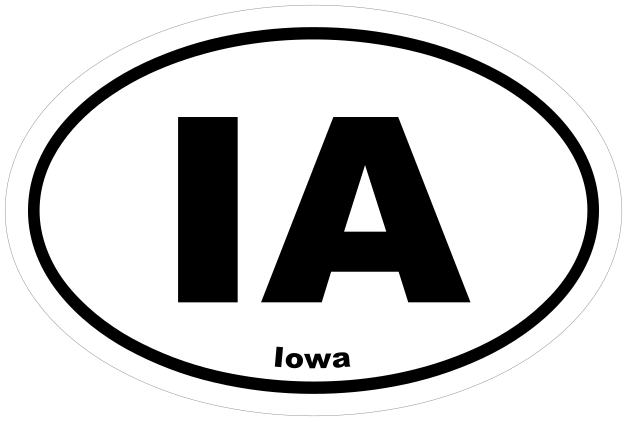 Iowa Ia Oval Sticker - 50+ Color Options!