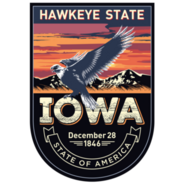 Iowa, State Emblem Sticker