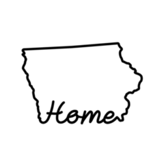 Iowa Us State Outline Home Lettering Sticker