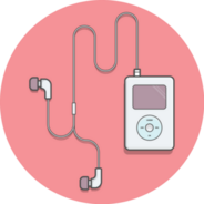 Ipod Audio Music Player With Headset 2000s Sticker