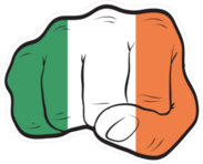 Ireland Flag On A Clenched Fist Sticker
