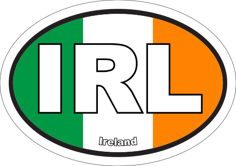Ireland Irl Flag Oval Sticker Shipped Fast & Free!