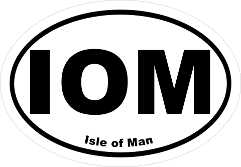 Isle Of Man Iom Oval Sticker Shipped Fast & Free!