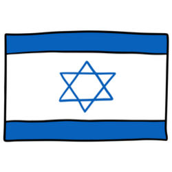 Israel Flag Doodle Hand Drawing Sticker