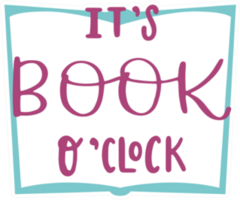 It Is Book O'clock Reading Design Sticker
