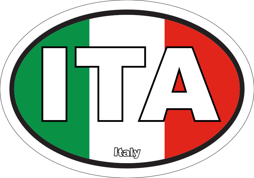Vibrant, High-Quality Italy Ita Flag Oval Stickers