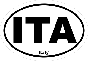 Order Your Italy Ita Oval Sticker Today - Free Shipping!