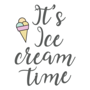 It's Ice Cream Time Cursive Sticker