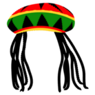 Jamaican Rasta Hat With Dreadlocks Sticker