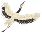 Japanese Crane Bird Isolated On A White Sticker