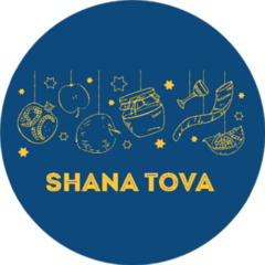 Jewish New Year Shana Tova Circle Sticker