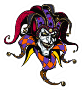 Joker. Angry Jester In The Cap Illustration Sticker