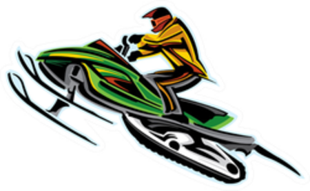 Jumping Snowmobile Sticker