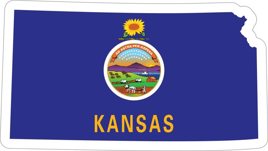 Kansas Flag State Sticker