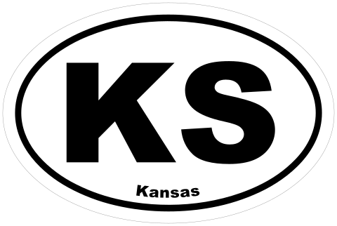 Vibrant, High-Quality Kansas Ks Oval Stickers