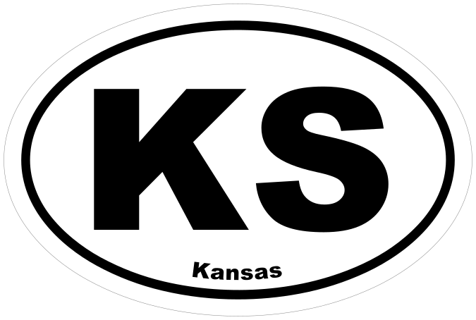 Vibrant, High-Quality Kansas Ks Oval Stickers