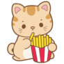 Kawaii Cat French Fries Sticker