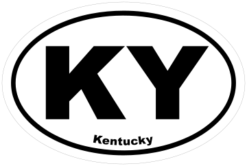 Vibrant, High-Quality Kentucky Ky Oval Stickers