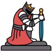 Kneeling Knight Sticker