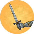 Knight Hand Pop Art Sticker