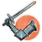 Knight's Arm Sword Sticker