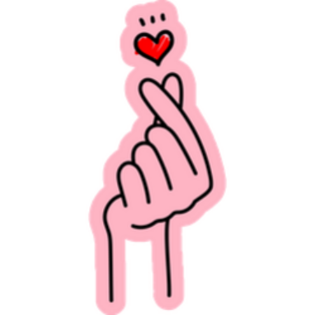 Korean Love Hand Finger Symbol Sticker