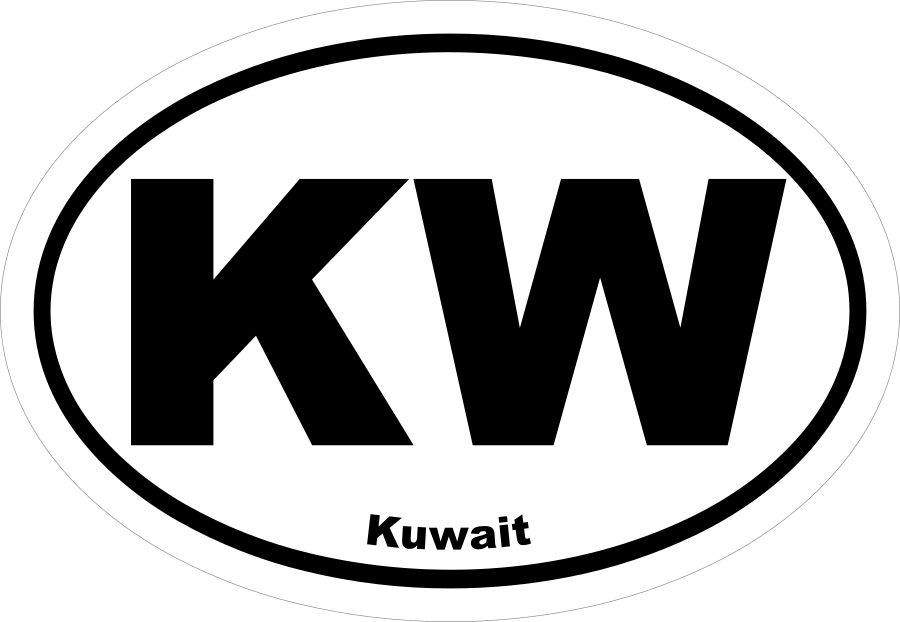 Kuwait Kw Oval Sticker