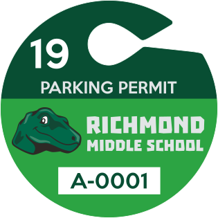 Custom Circle Hang Tag Parking Permits - Add Your Logo