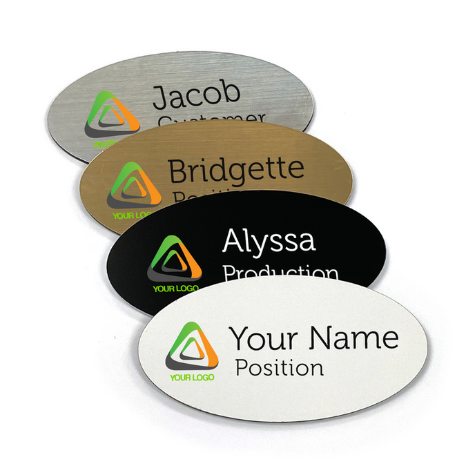 Custom Large Oval Name Tags - Print Your Design In Full Color!