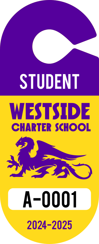 Large Student Oval Hang Tag Parking Permit - Customizable Design
