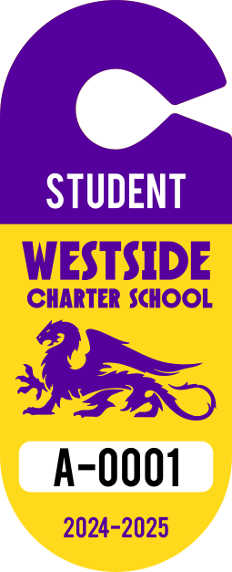 Large Student Oval Hang Tag Parking Permit - Customizable Design