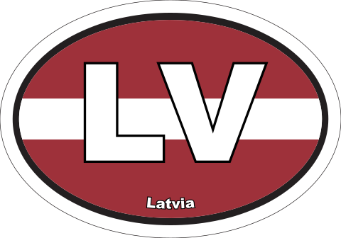 Order Your Latvia Lv Flag Oval Sticker Today - Free Shipping!