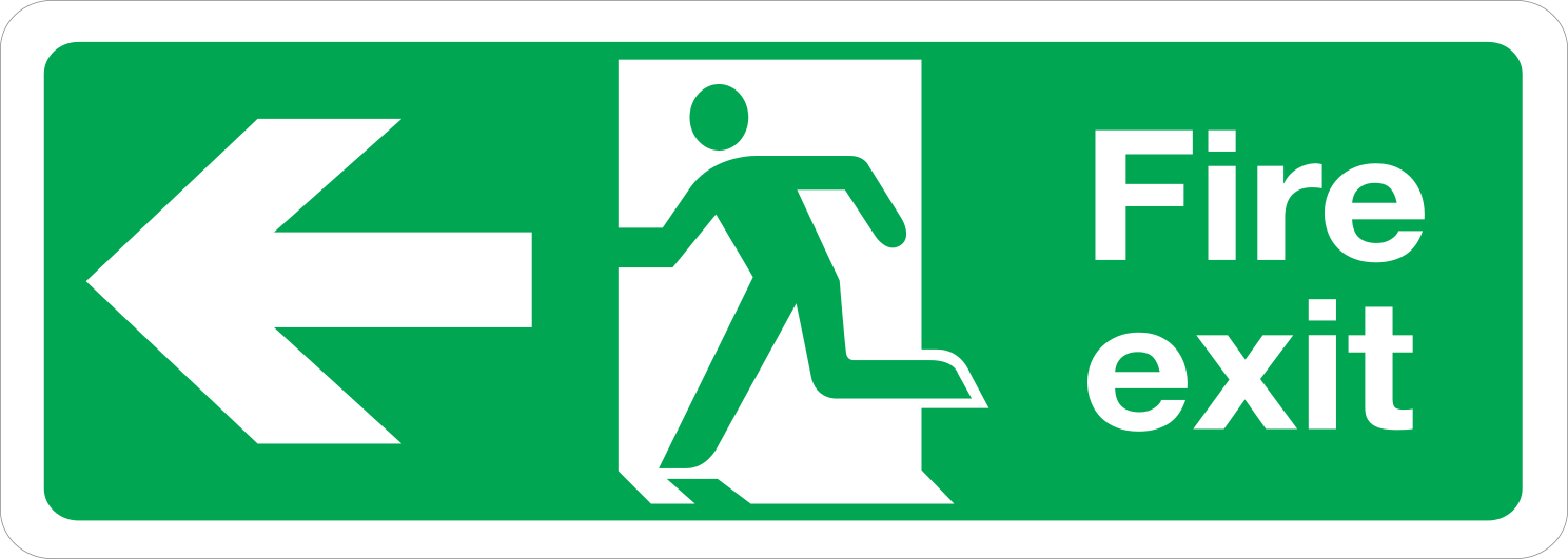Order Your Left Fire Exit Sign Magnet Today - Free Shipping!