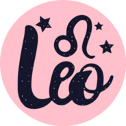 Leo Glitter Star Zodiac Lettering Sticker