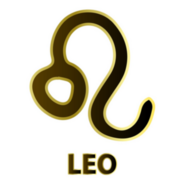 Leo Lettering Gold Border Sticker