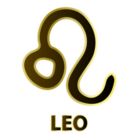 Leo Lettering Gold Border Sticker