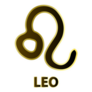 Leo Lettering Gold Border Sticker