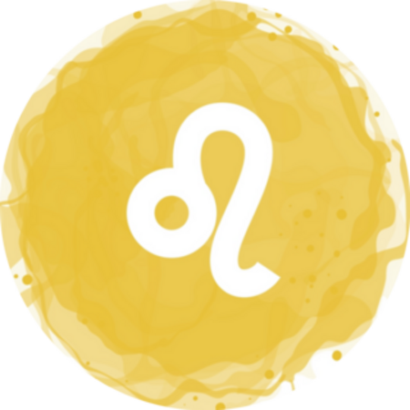 Leo Yellow Watercolor Blot Sticker