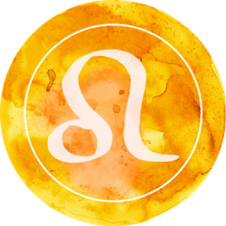 Leo Zodiac Sign Orange Yellow Watercolor Sticker