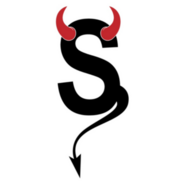 Letter S With Devil's Horns And Tail Sticker