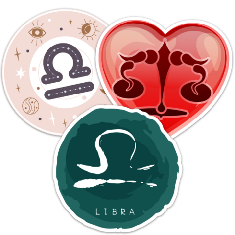 Libra Zodiac & Astrology Stickers & Car Decals