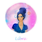 Libra Zodiac Symbol As Hair Accessory Sticker