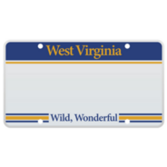 License Plate Of The American State Of West Virginia Sticker