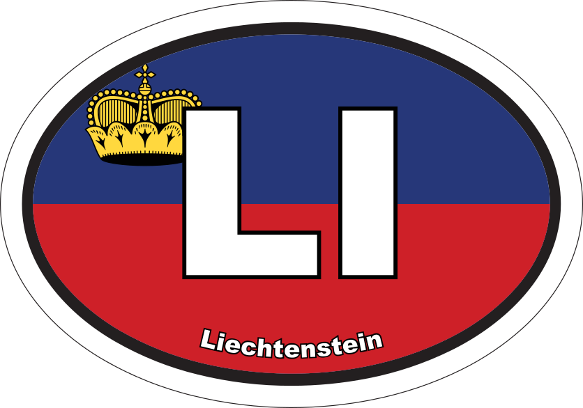 Liechtenstein Li Flag Oval Sticker - 50+ Color Options!
