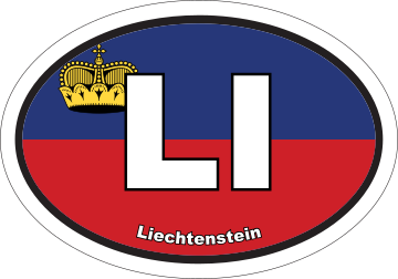 Liechtenstein Li Flag Oval Sticker - 50+ Color Options!