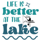 Life Is Better At The Lake Cute Blue Lettering Sticker