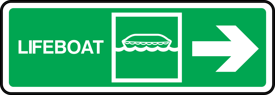 Lifeboat Right Arrow Sign Station Magnet