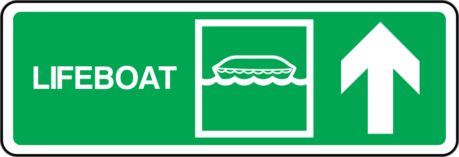 Vibrant, High-Quality Lifeboat Up Arrow Sign Stickers
